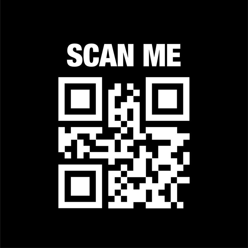 Personalized QR Code Vinyl Sticker – Custom Business Window Decal, Menu ...