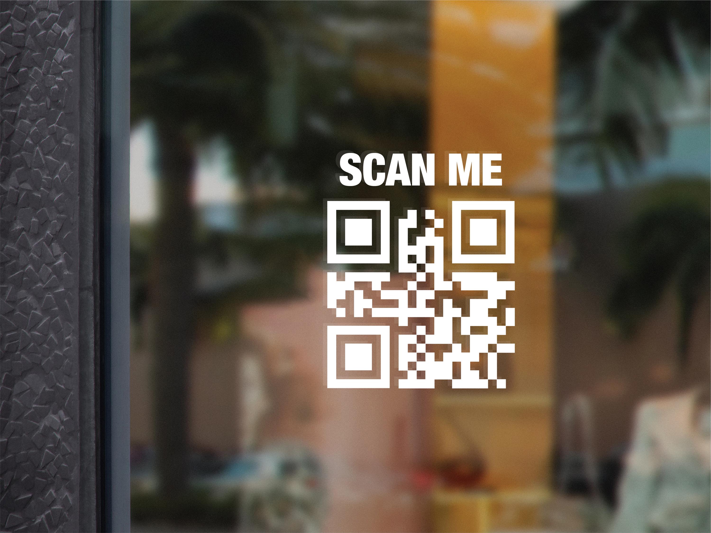 Personalized QR Code Vinyl Sticker – Custom Business Window Decal, Menu ...