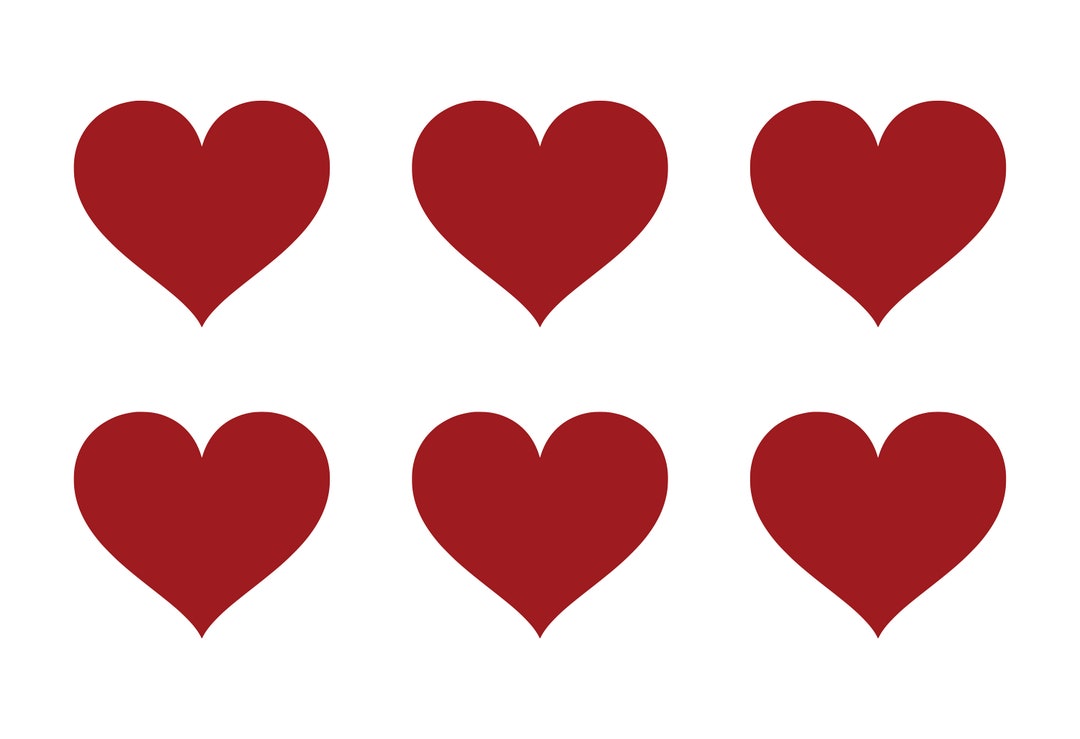 Small Heart Symbol Vinyl Decals Set of 6 Small Stickers for Car Phone ...