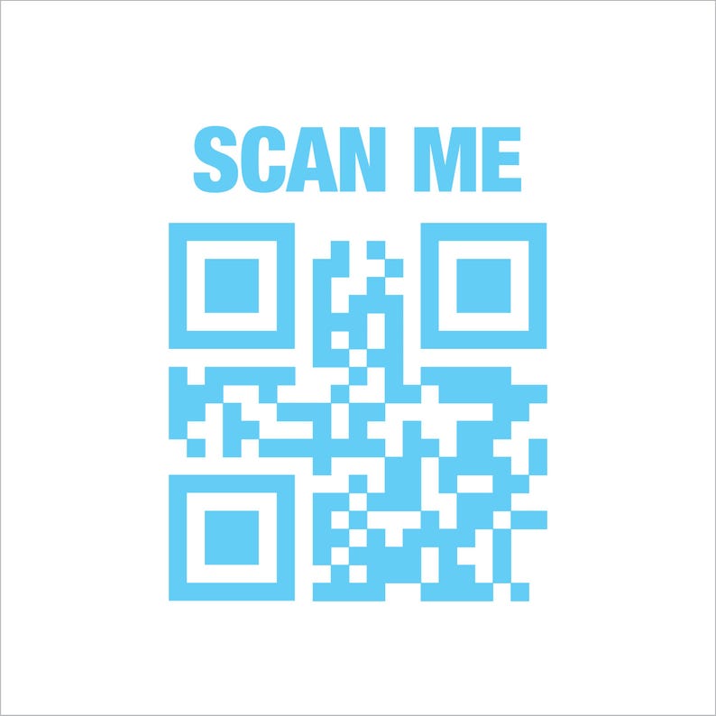 Personalized QR Code Vinyl Sticker – Custom Business Window Decal, Menu ...