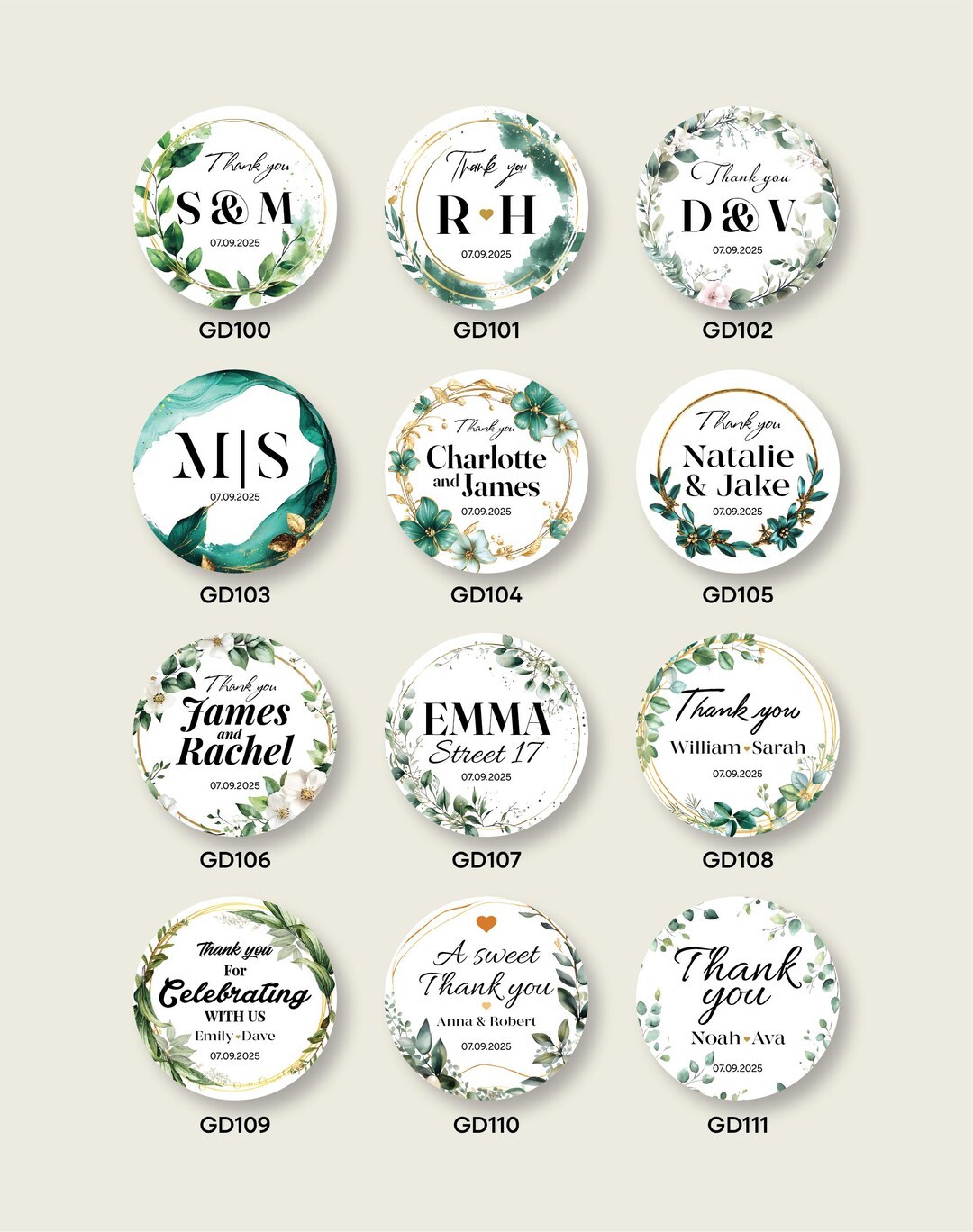 Personalized Wedding Stickers: Custom Thank You Favors - Etsy