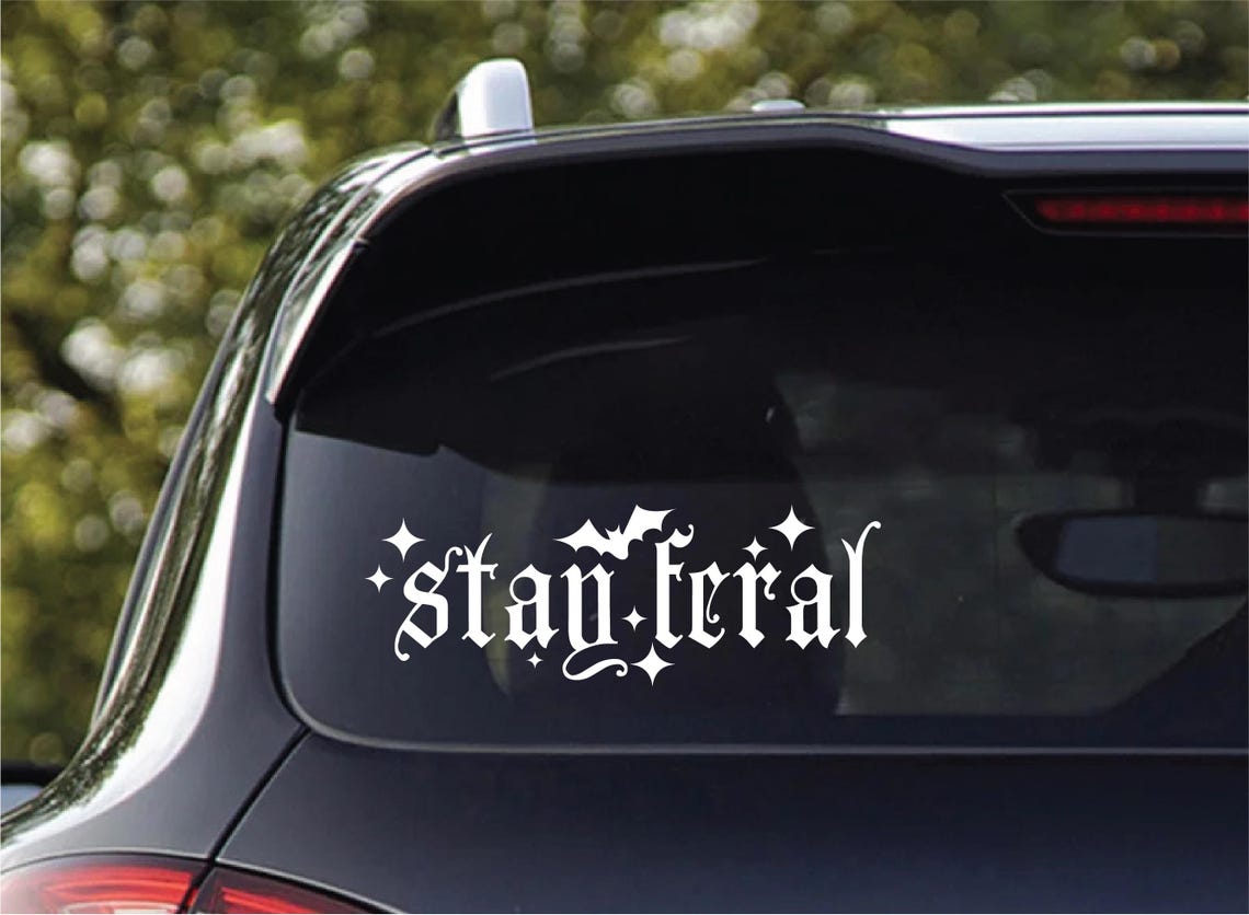 Stay Feral Decal: Spooky Goth Car Sticker With Bats - Etsy