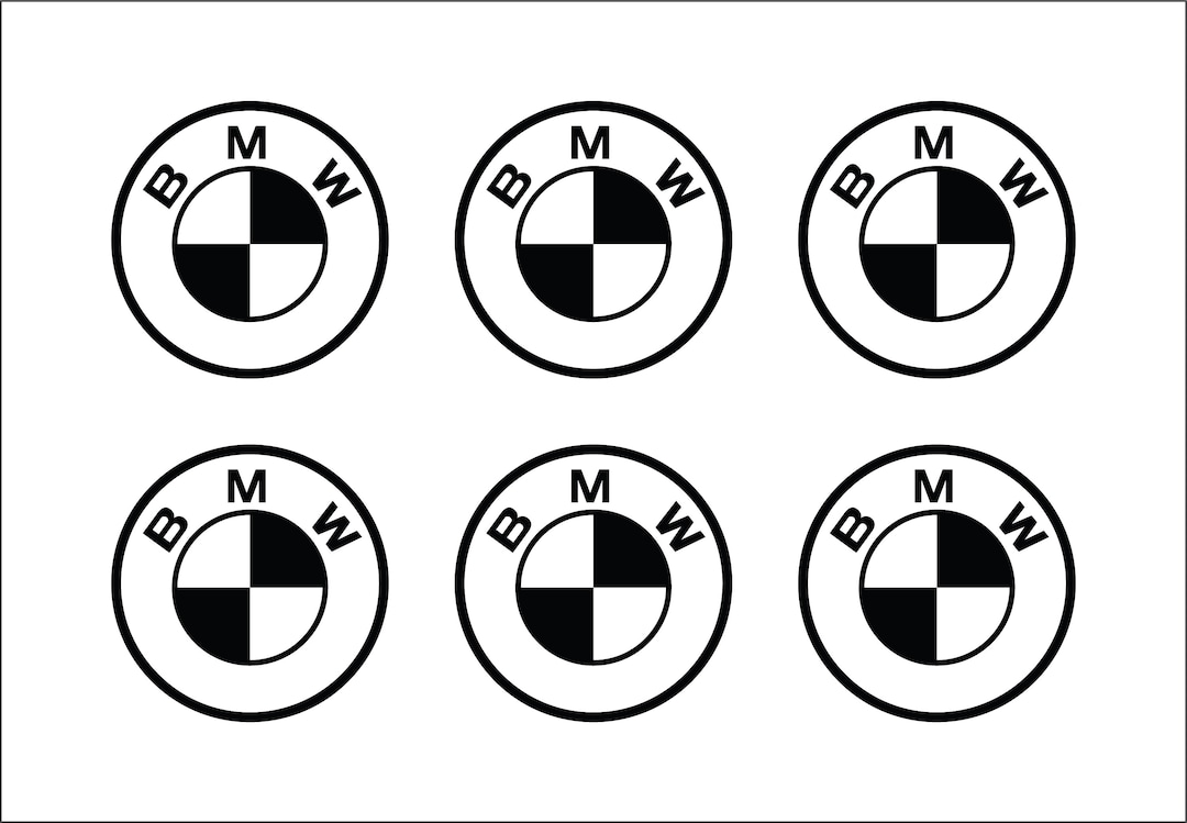 BMW Logo Vinyl Decals Set of 6 Small Stickers for Car Phone Dashboard ...