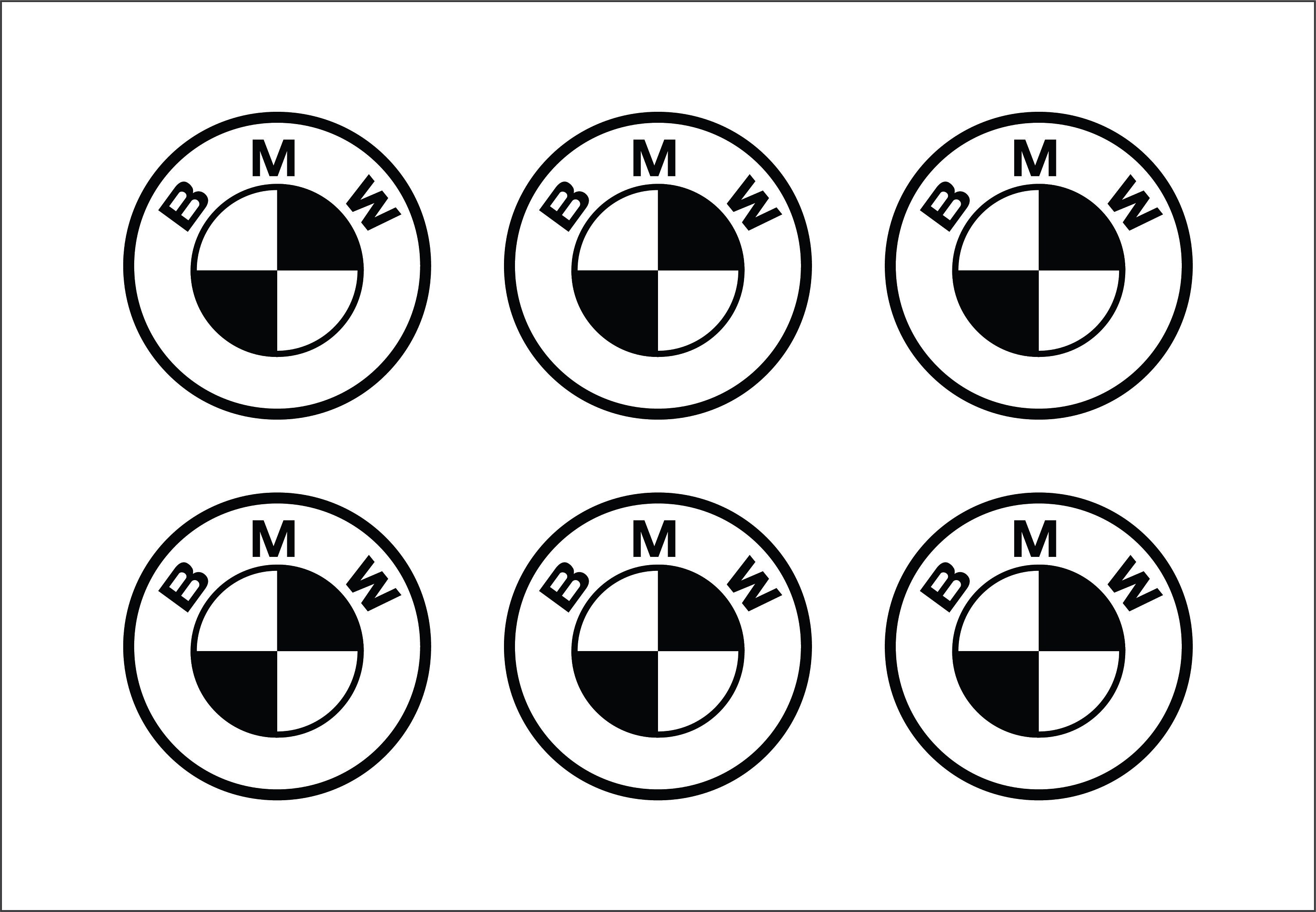 BMW Logo Vinyl Decals Set of 6 Small Stickers for Car Phone Dashboard ...