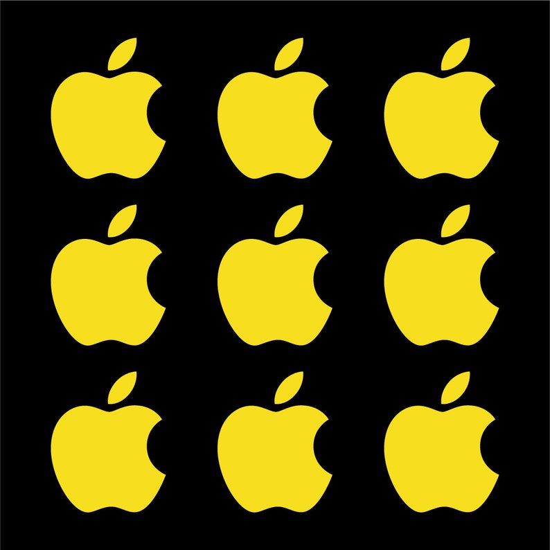 Apple Logo Vinyl Decals: Small Stickers for Laptop, Car, Phone - Set of 9 - Etsy