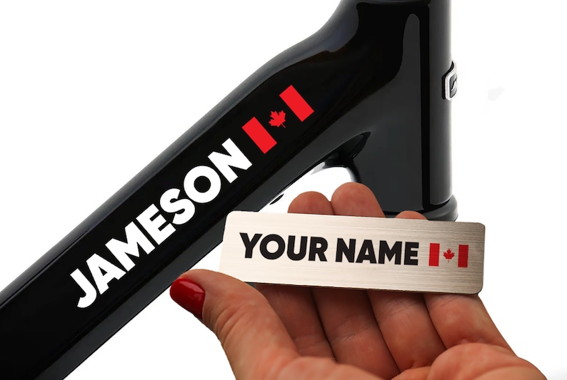 Custom Canadian Flag Name Bike Decal/sticker | Personalized Name Decals ...