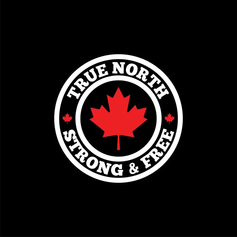 True North Decal: Strong & Free Canada Car Sticker - Etsy Canada
