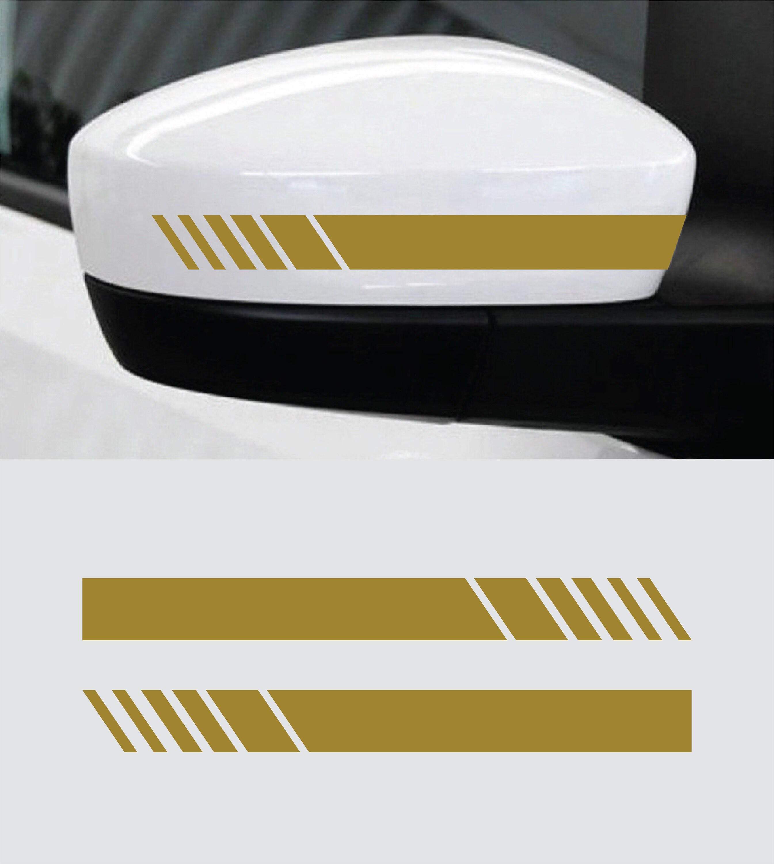 Car Side Mirror Stripe Decals: DIY Vinyl Graphics (set of 4) - Etsy