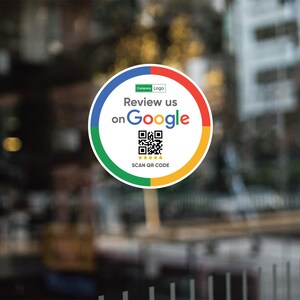 Google Review Stickers With QR Code – Personalized Vinyl Decals for ...