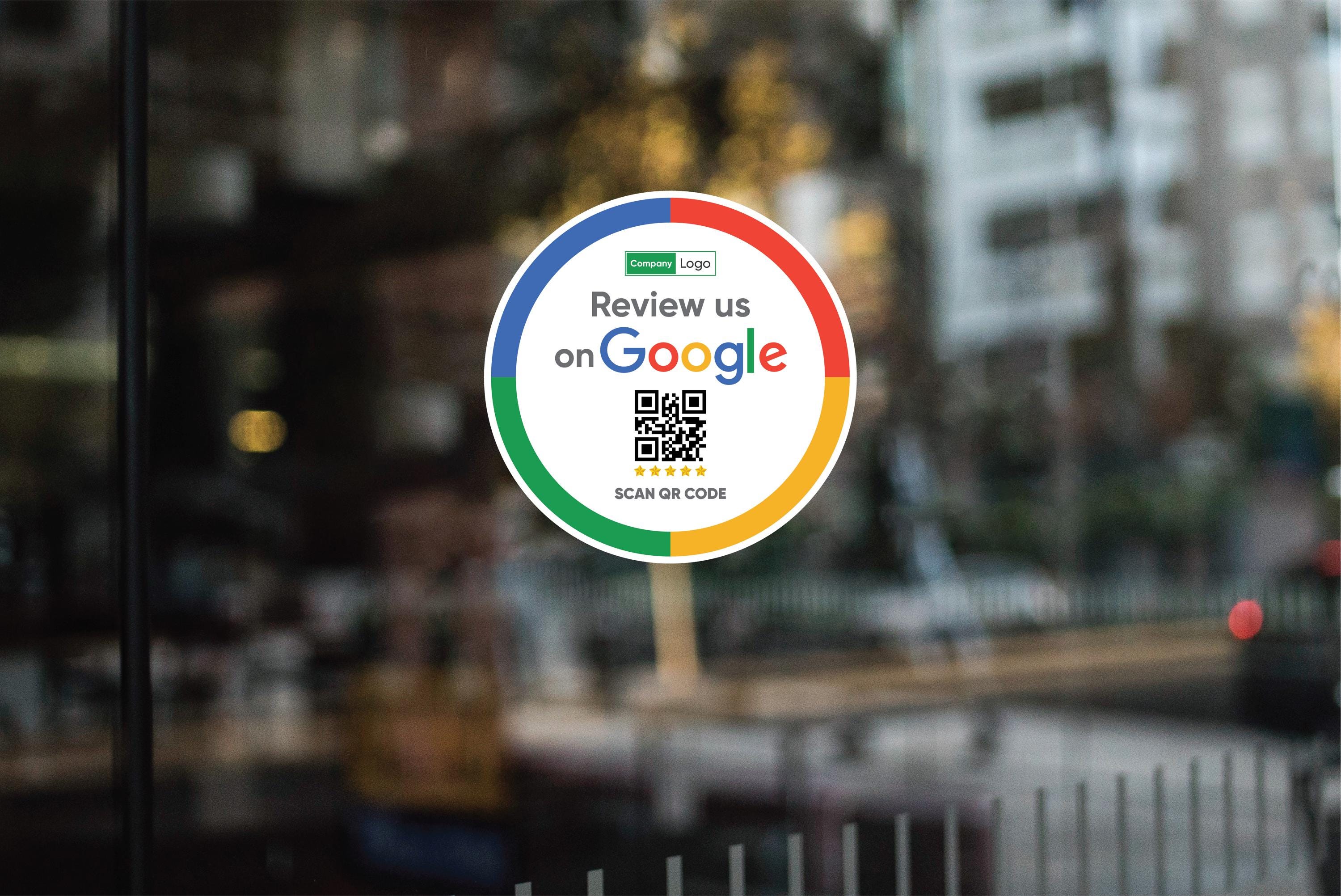 Google Review Stickers With QR Code – Personalized Vinyl Decals for ...