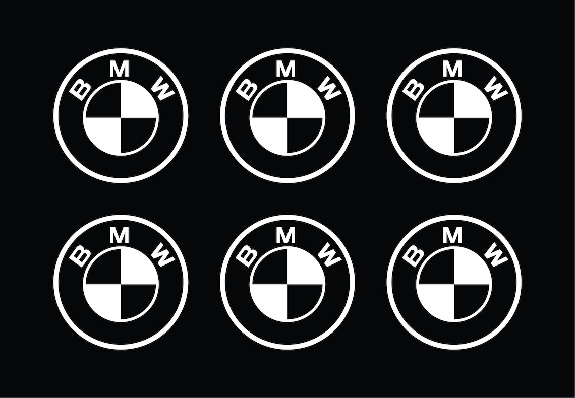 BMW Logo Vinyl Decals Set of 6 Small Stickers for Car Phone Dashboard ...