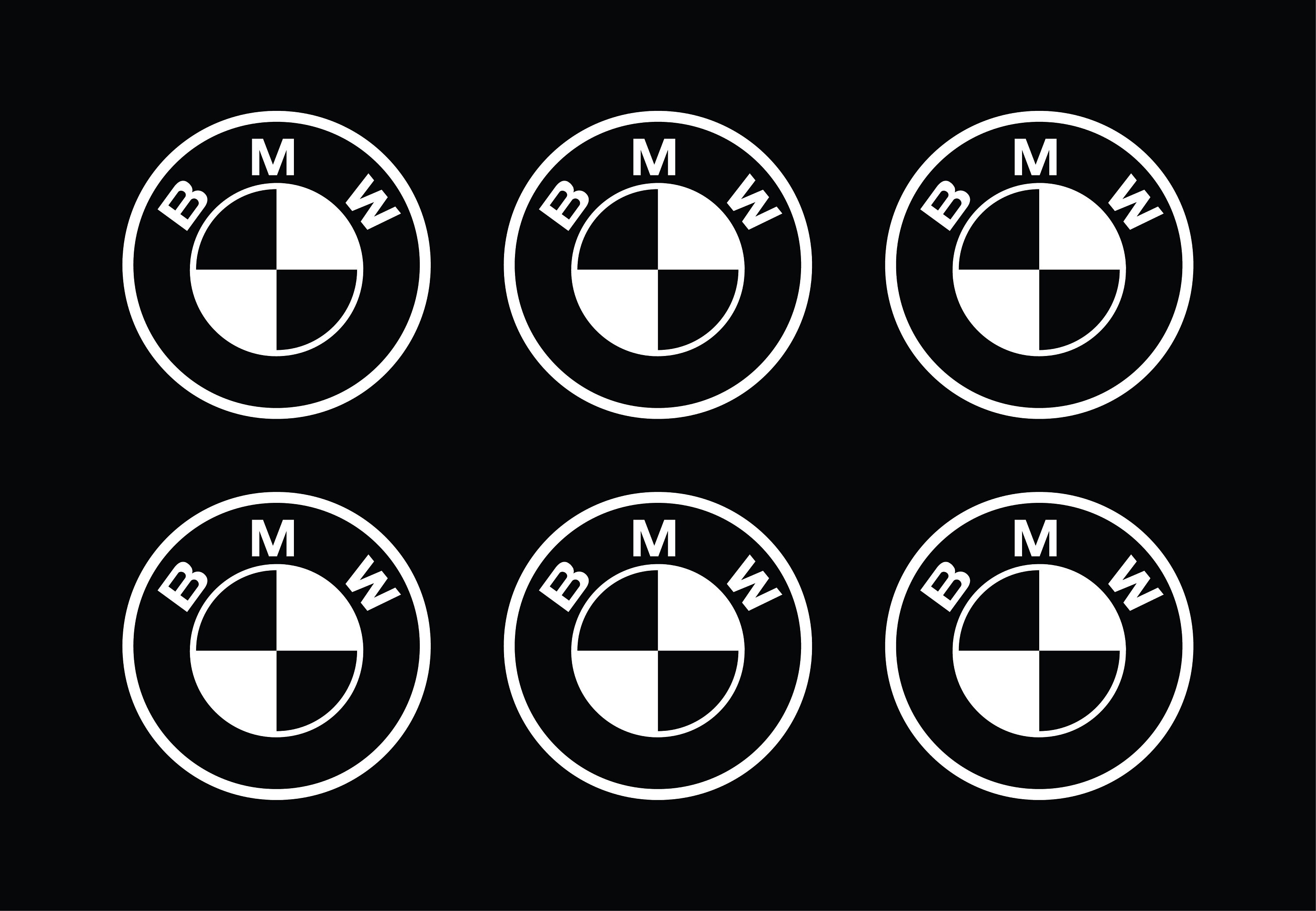 BMW Logo Vinyl Decals Set of 6 Small Stickers for Car Phone Dashboard ...