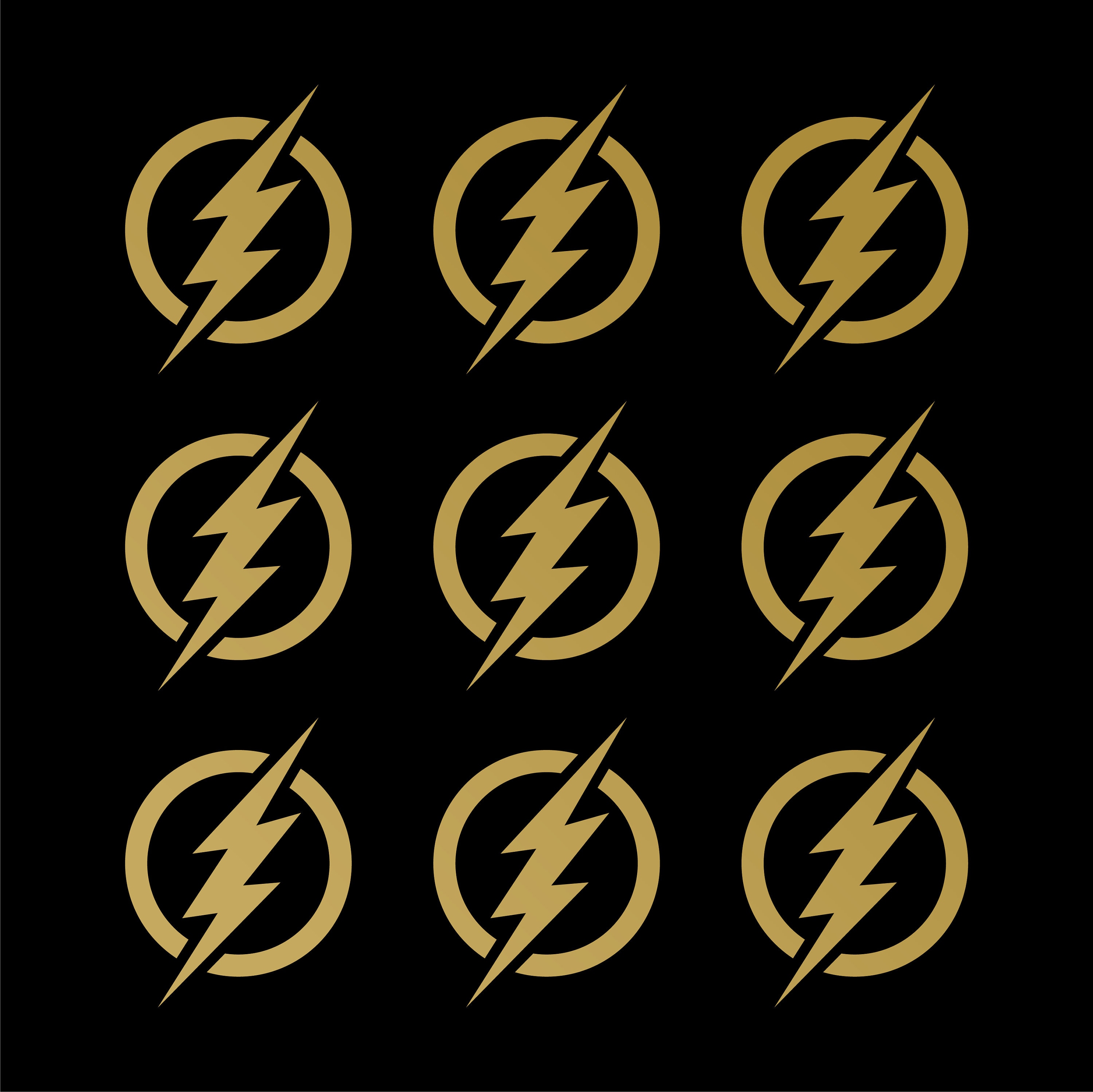Flash Symbol Stickers Vinyl Decals Set of 9 Small Stickers for Car ...