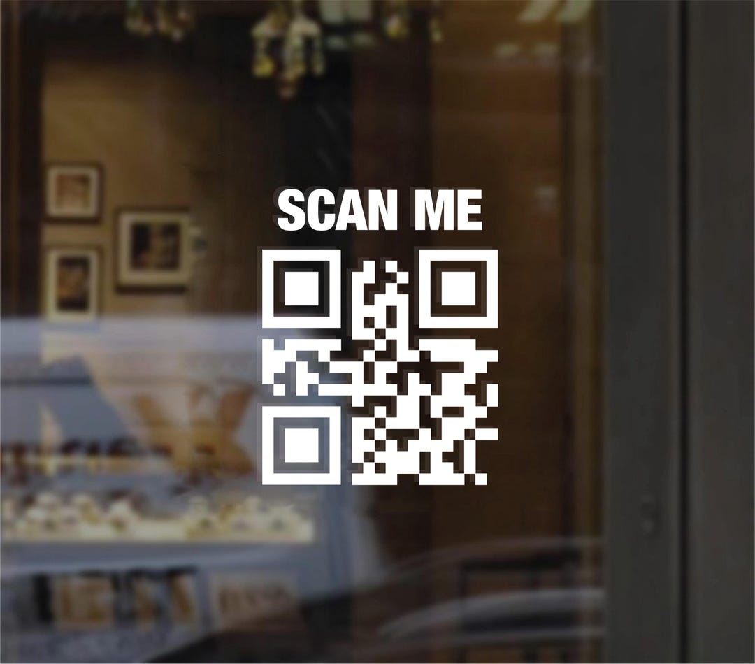 Personalized QR Code Vinyl Sticker – Custom Business Window Decal, Menu ...