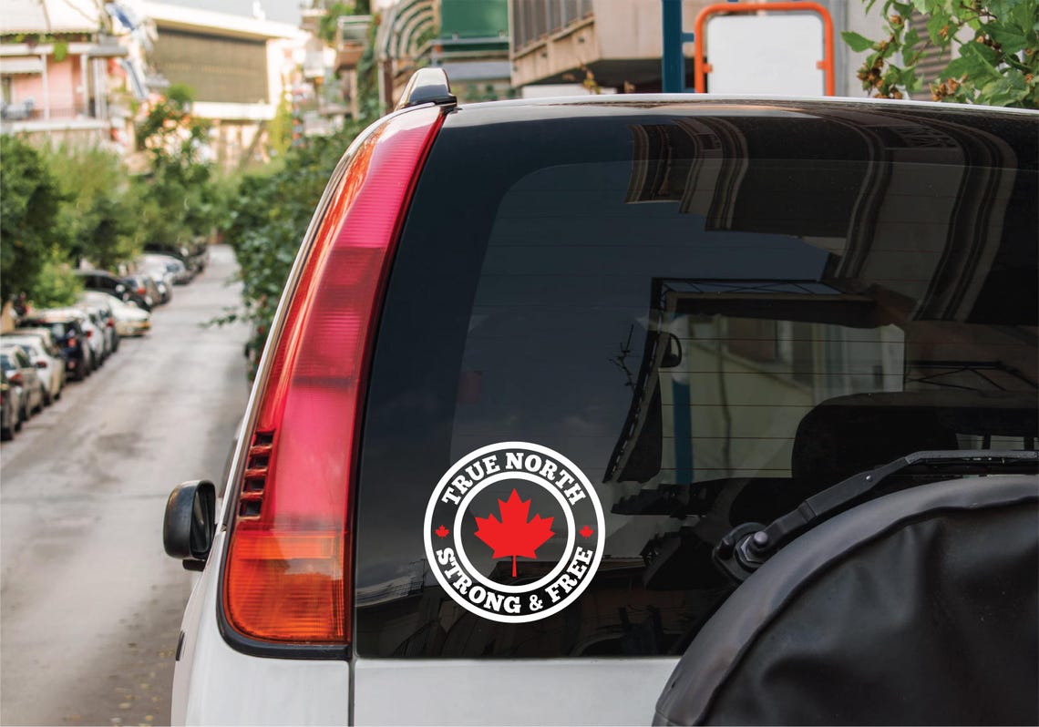 True North Decal: Strong & Free Canada Car Sticker - Etsy Canada