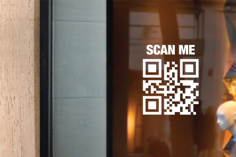 Personalized QR Code Vinyl Sticker – Custom Business Window Decal, Menu ...