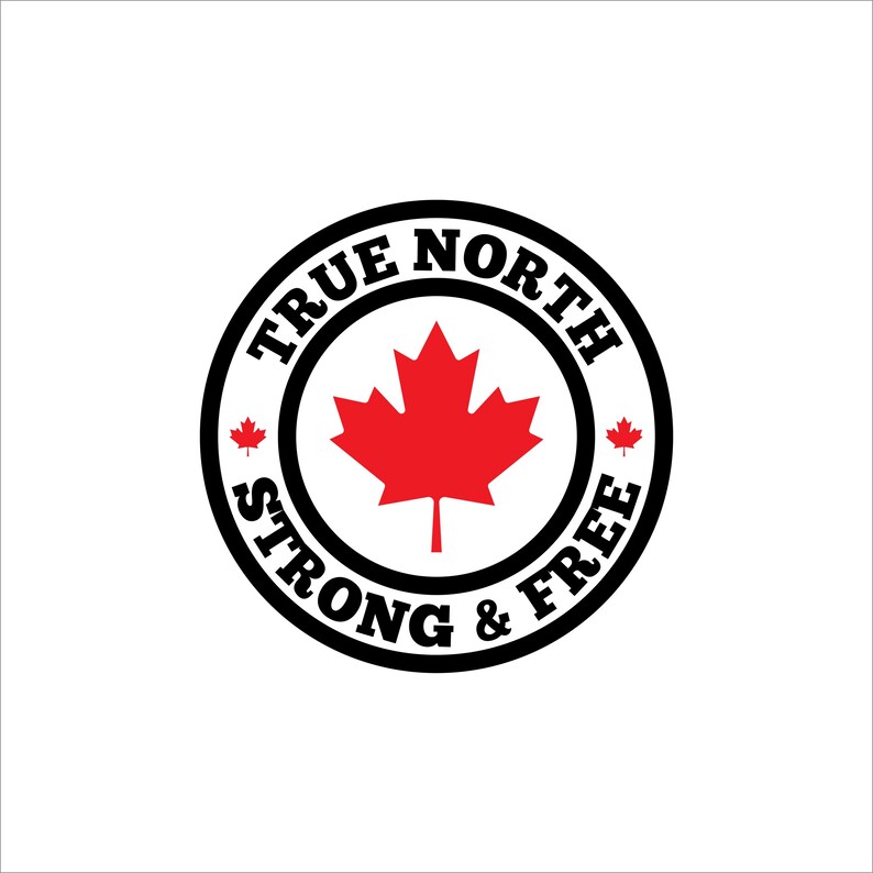 True North Decal: Strong & Free Canada Car Sticker - Etsy Canada