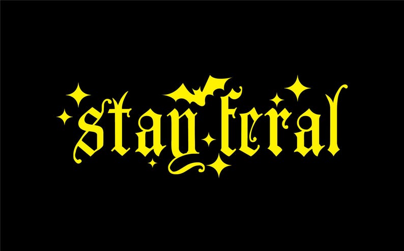 Stay Feral Decal – Spooky Car Sticker, Witchy Goth Car Decal, Bats ...