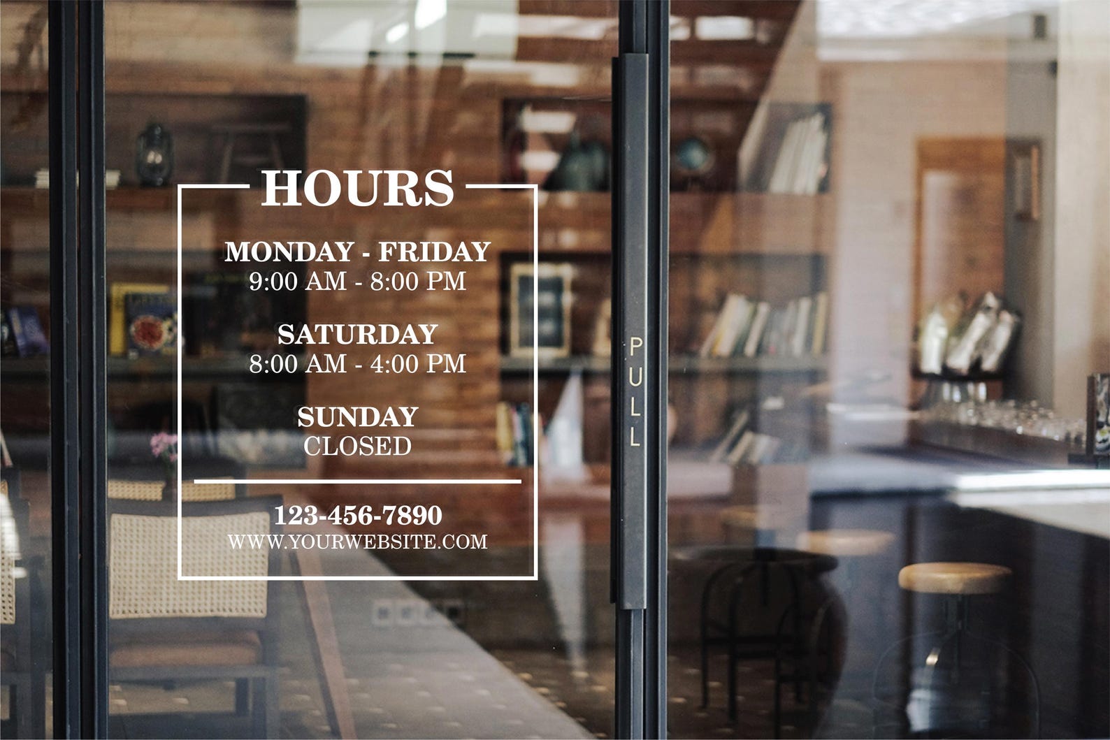 Custom Store Hours Decal | Business Door Sign | Hours of Operation ...