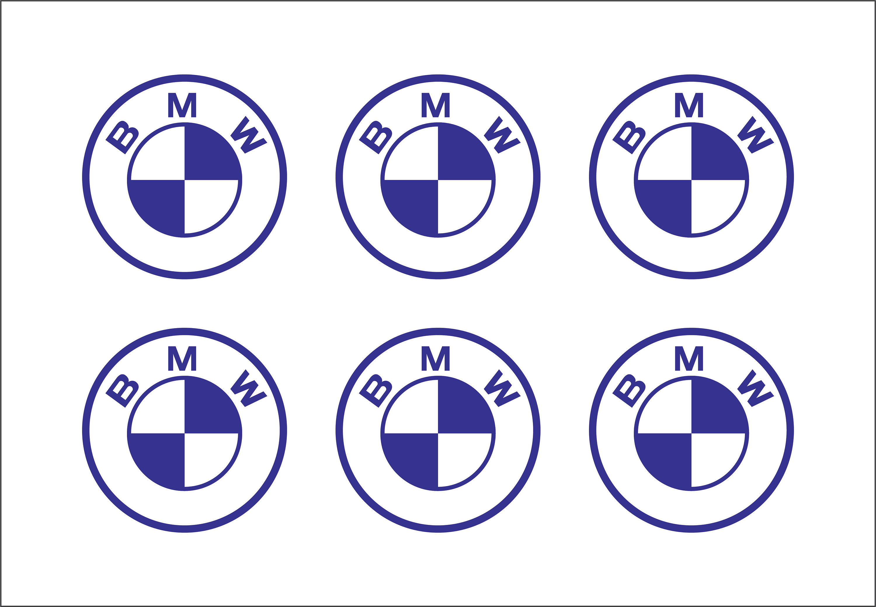BMW Logo Vinyl Decals Set of 6 Small Stickers for Car Phone Dashboard ...