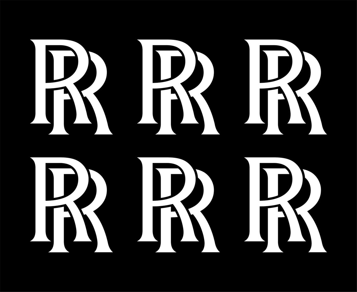 Rolls Royce Logo Vinyl Decals Set of 6 Stickers Small Stickers for Car ...
