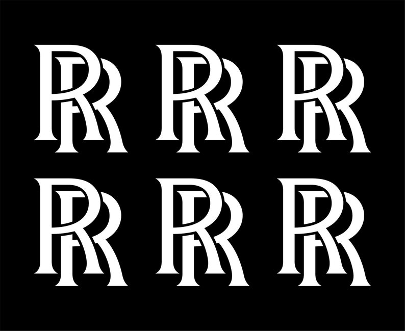 Rolls Royce Logo Vinyl Decals Set of 6 Stickers Small Stickers for Car ...