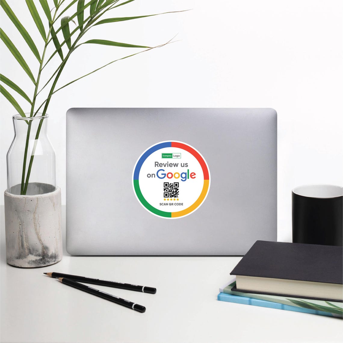Google Review Stickers With QR Code – Personalized Vinyl Decals for ...