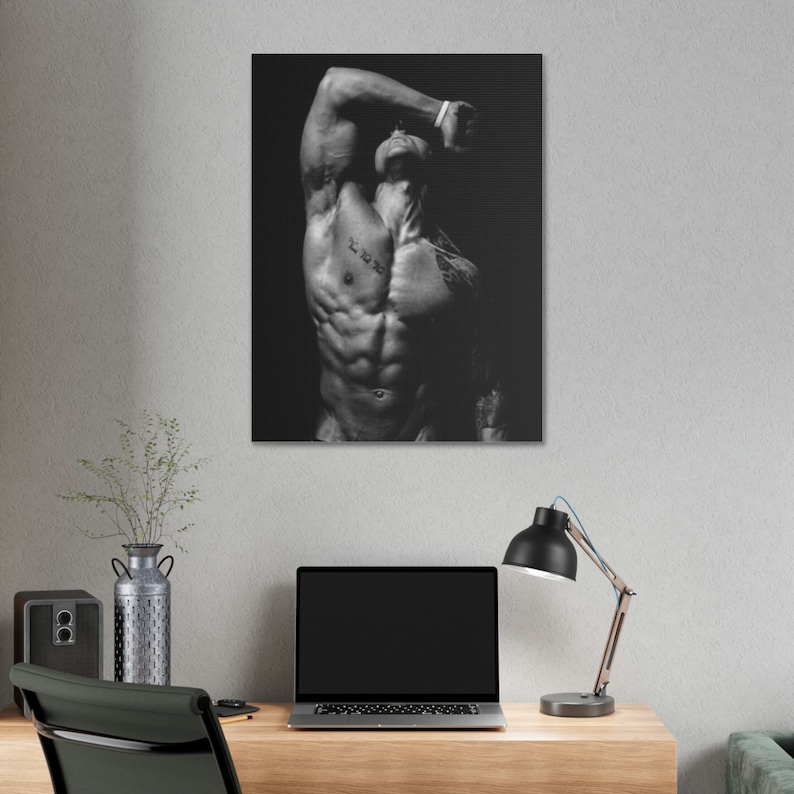 Zyzz Black and White Canvas Poster | Premium Quality Canvas | - Etsy