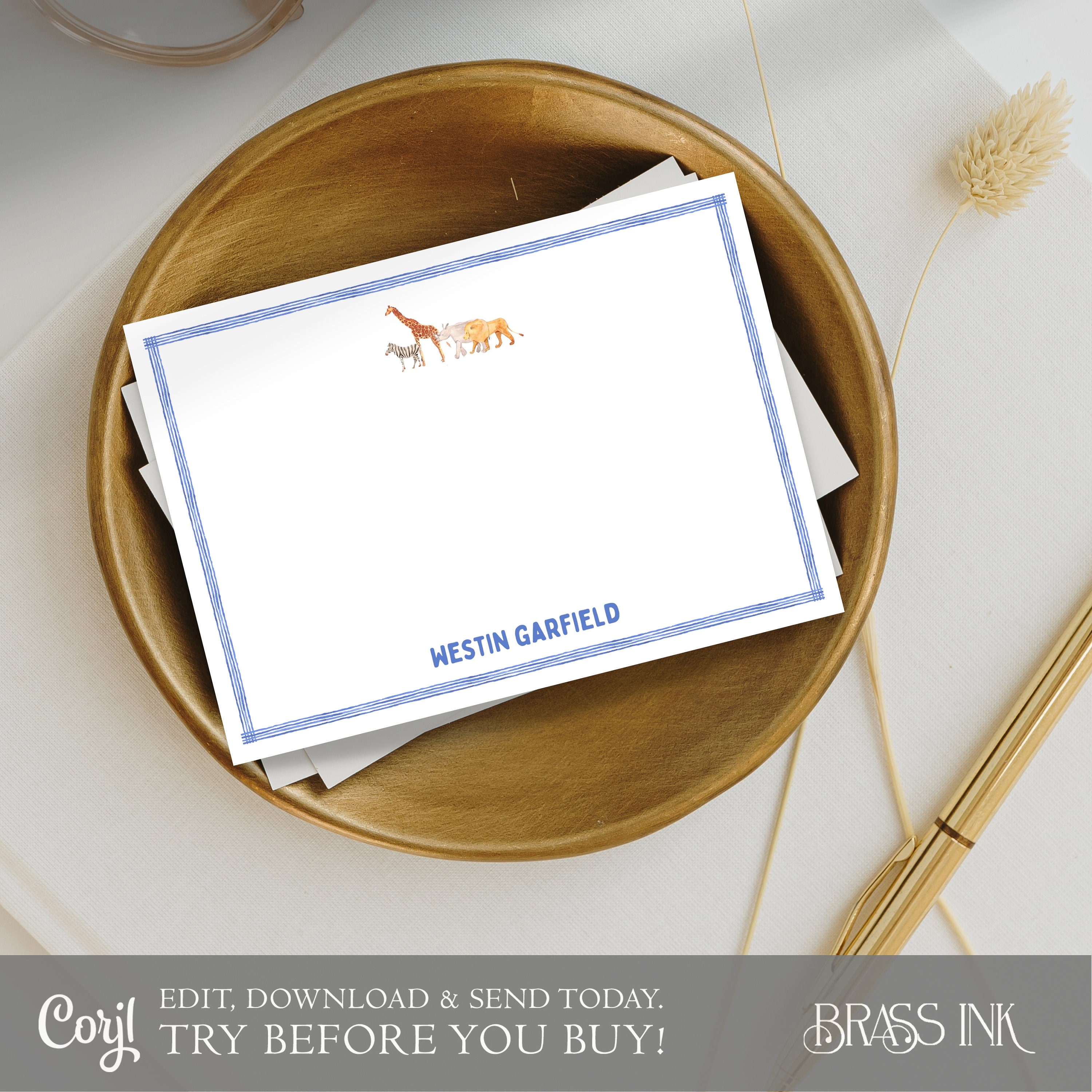 It's a Jungle Out There Stationery Thank You Note Cards Digital ...