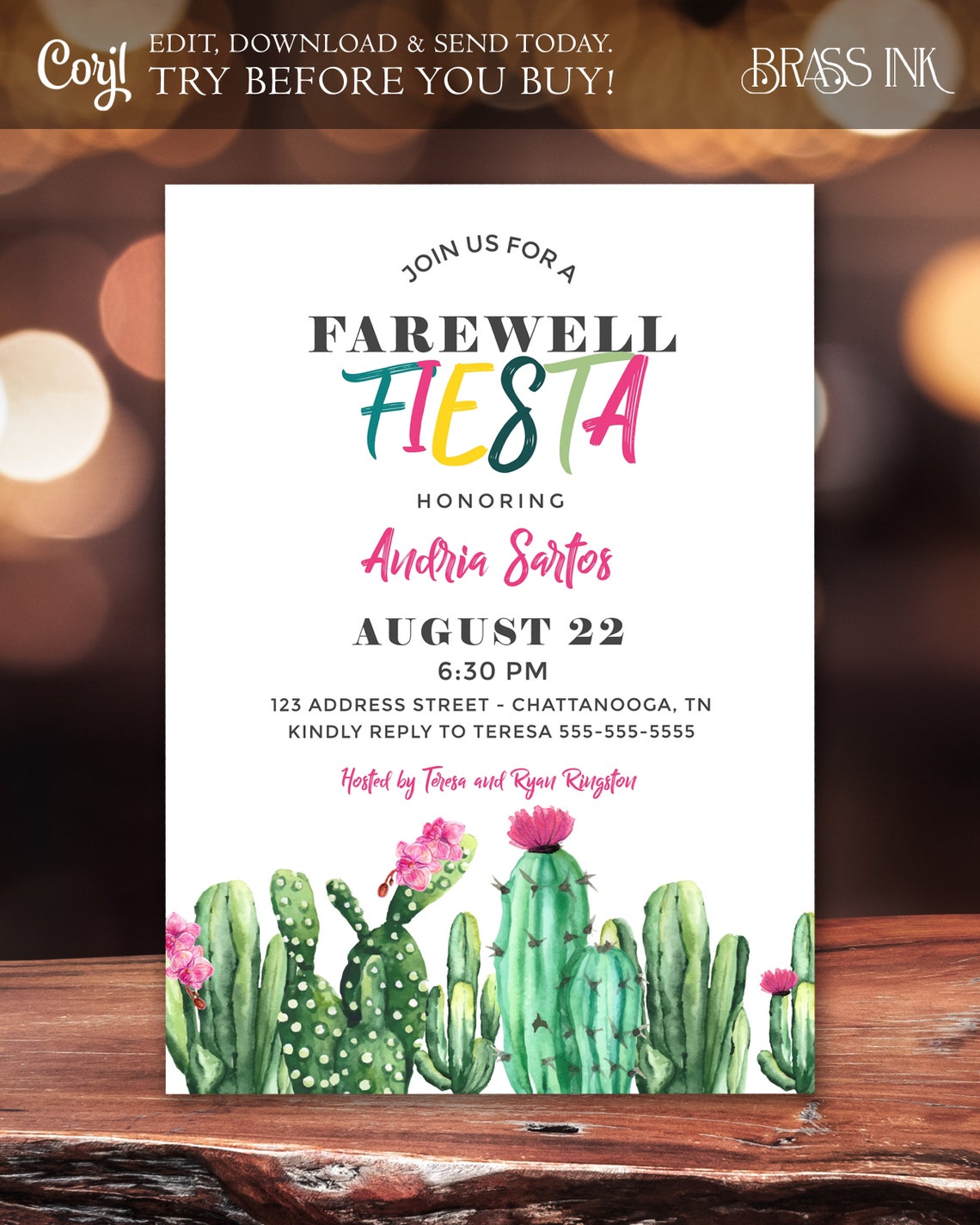 Farewell Fiesta Going Away Goodbye Party Invitation Digital Template ...