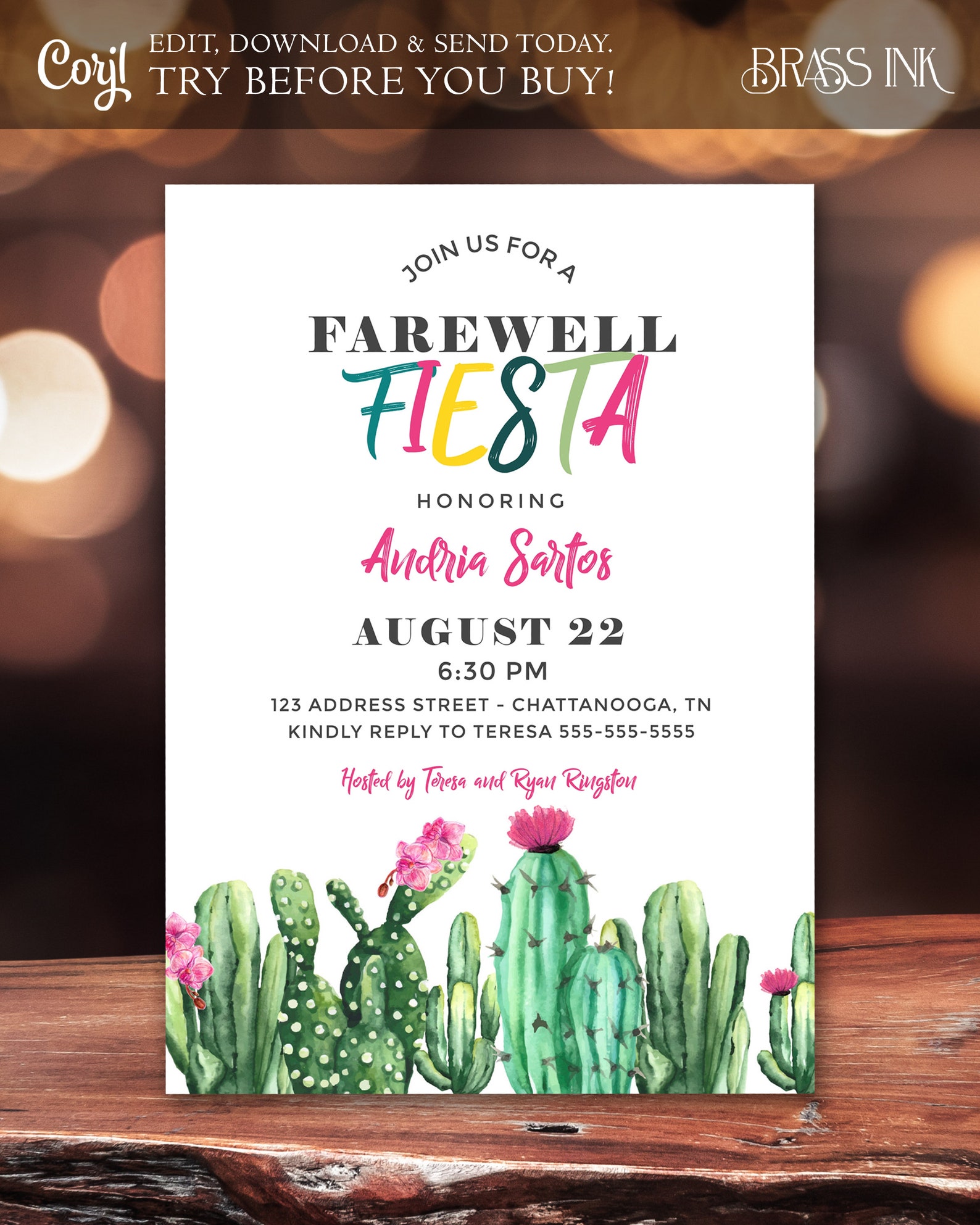 Farewell Fiesta Going Away Goodbye Party Invitation Digital Template ...