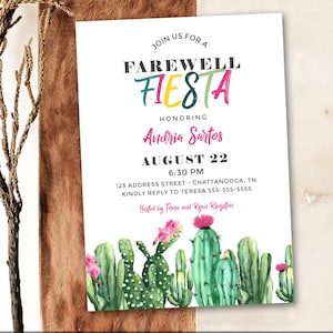 Farewell Fiesta Going Away Goodbye Party Invitation Digital Template ...