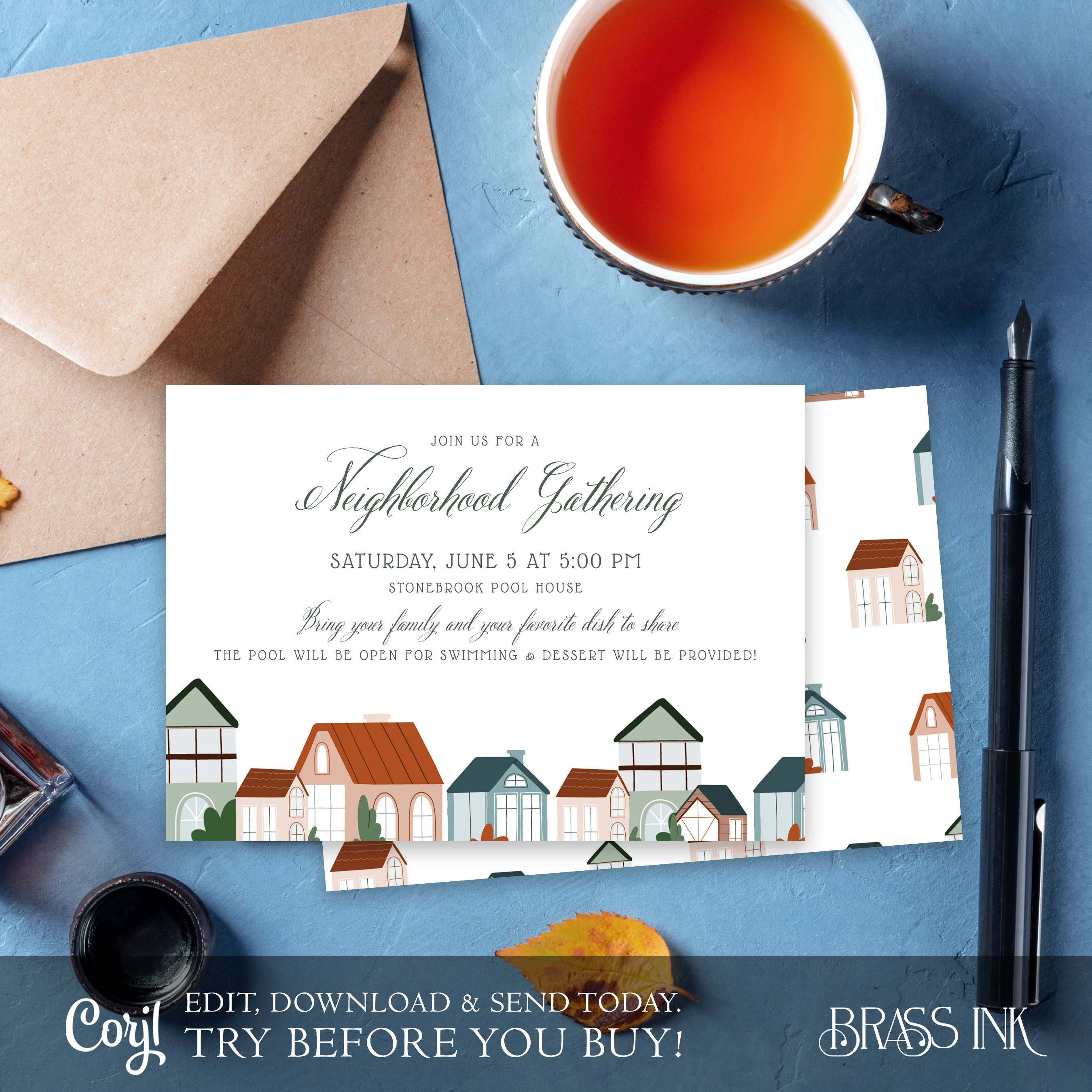Block Party Neighborhood Gathering Invitation Digital Template Corjl ...