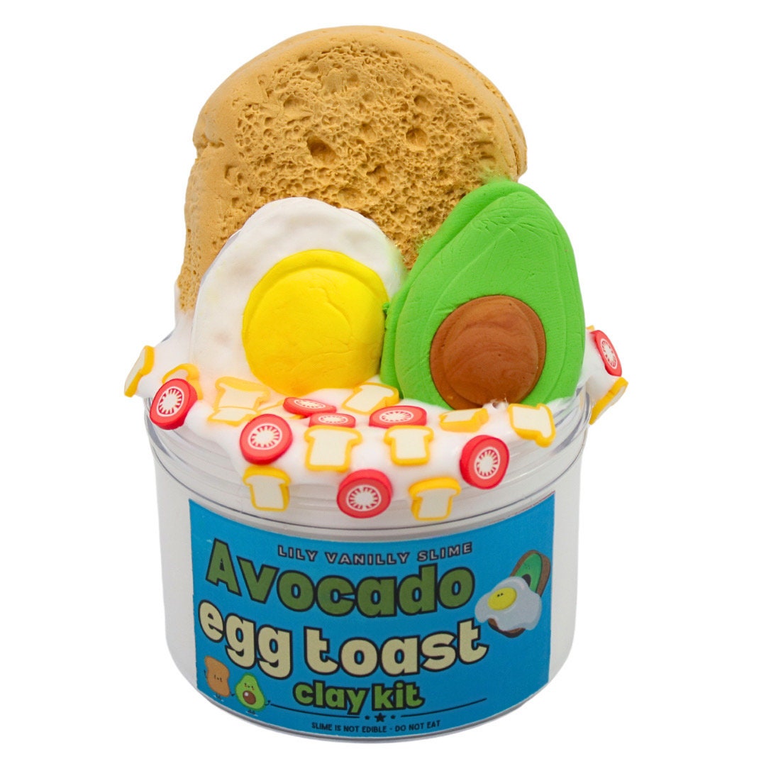 Avocado Egg Toast Clay Kit Slime, Slime Kit, Avocado Gifts, Butter ...