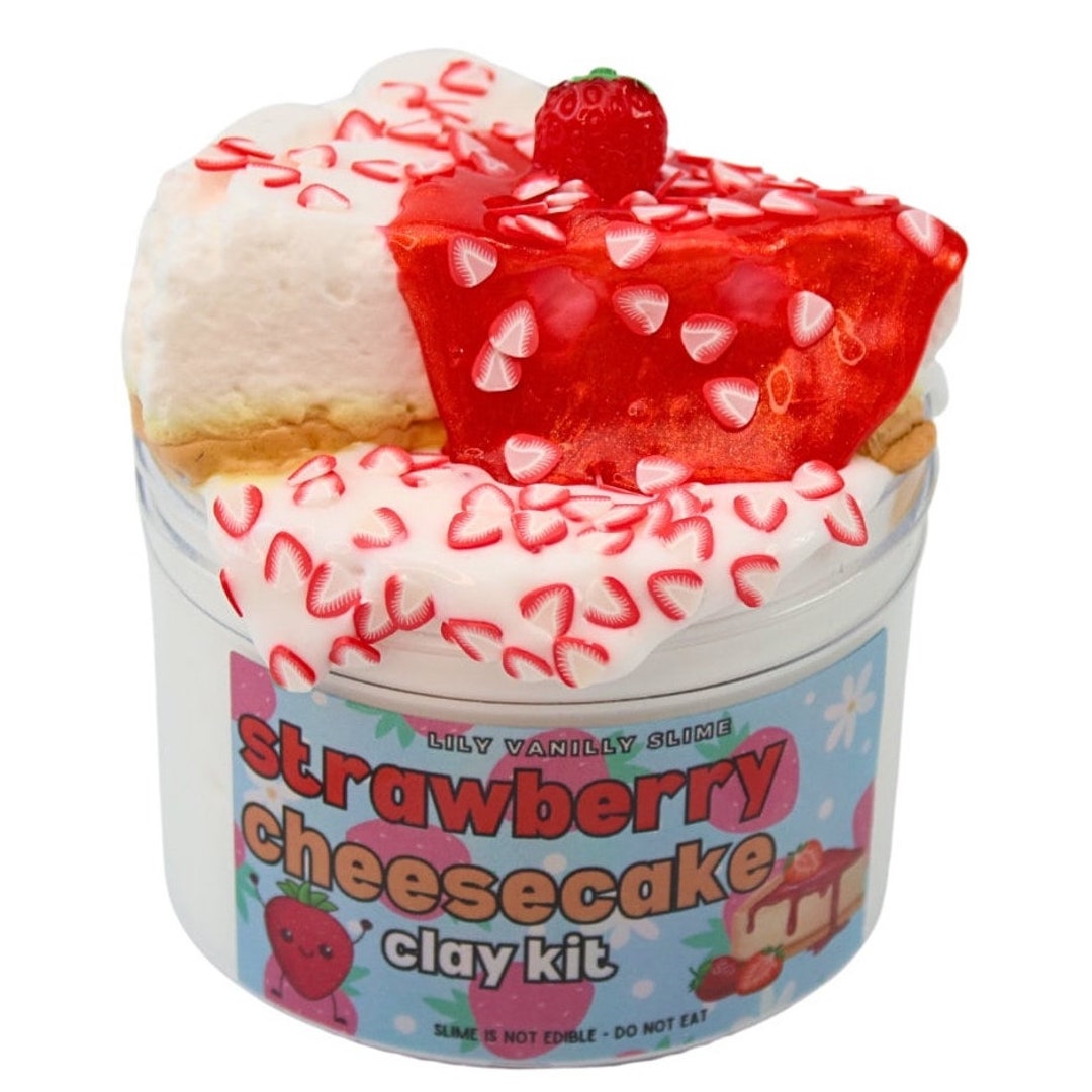 Strawberry Cheesecake Clay Kit Slime, Slime Kit, Strawberry Gifts ...