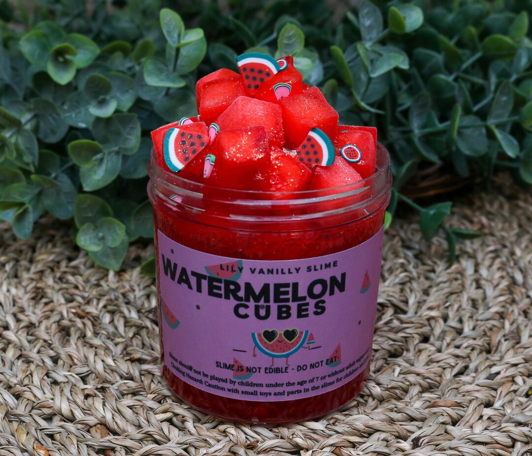 Jelly Cube Slime, Clear Slime, Watermelon, Gifts, Scented Slime, Slime ...