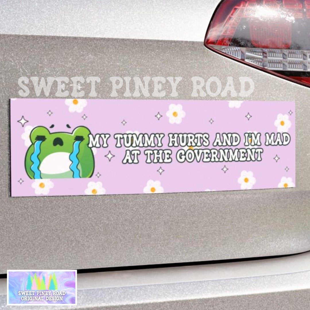 My Tummy Hurts and I’m Mad at the Government Crying Frog Car Magnet ...