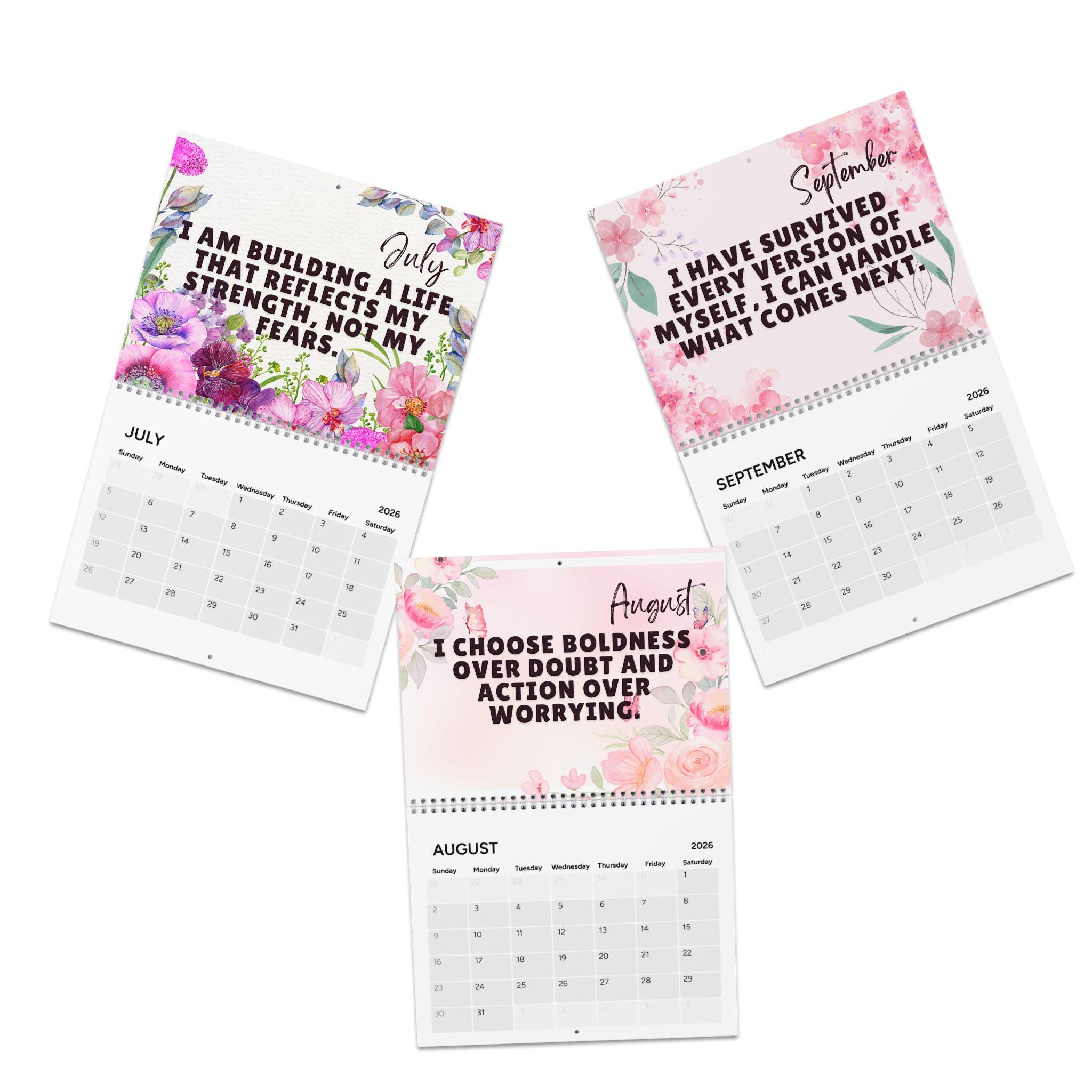 Women's Affirmation 2026 Calendar, Woman Motivational Wall Calendar ...