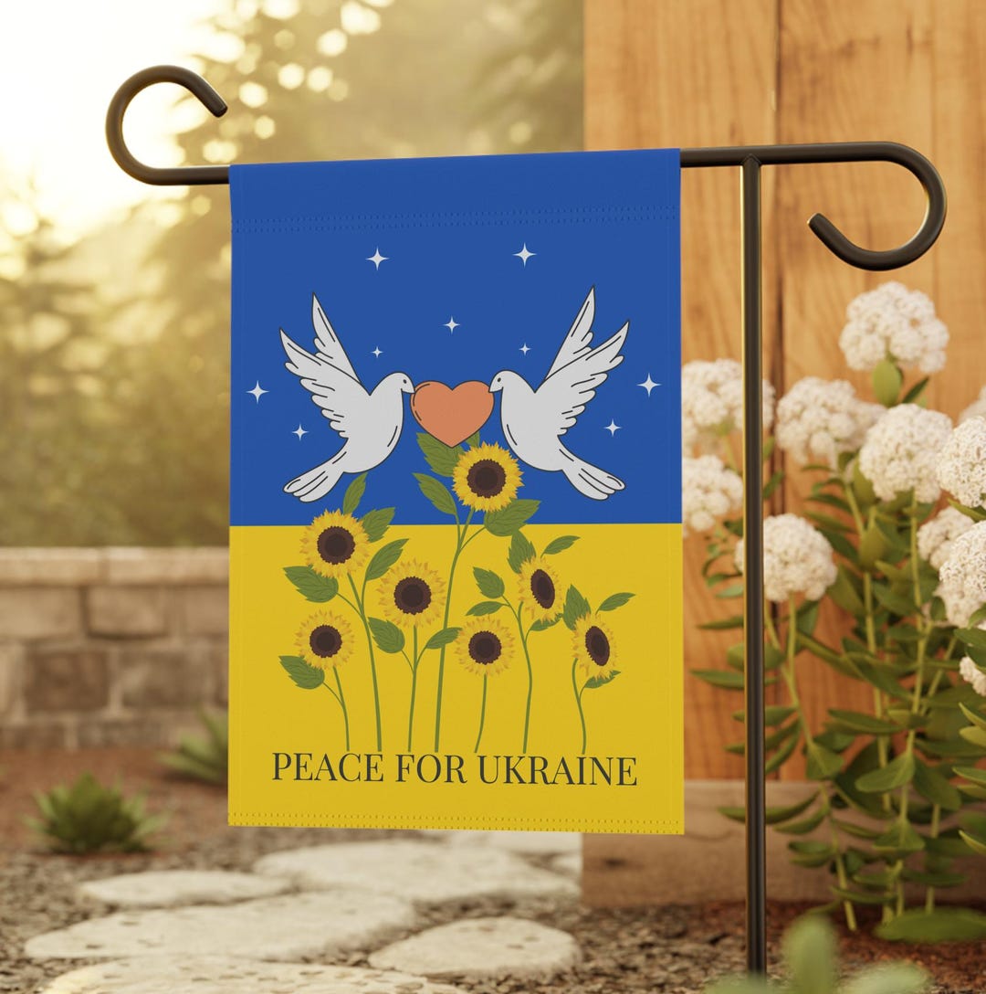 Peace for Ukraine Garden Flag, Flag and Yard Sign for Outdoor, I Stand ...