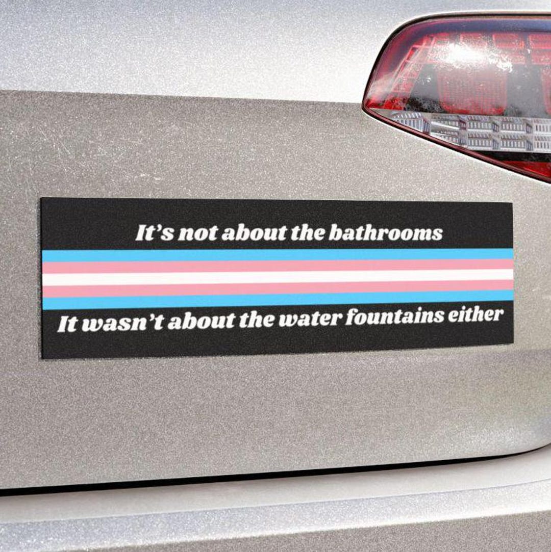 Bathrooms Water Fountain Car Magnet or Bumper Sticker, Support Trans ...