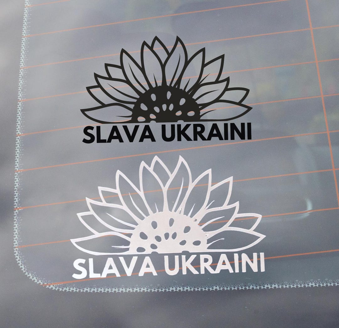 Slava Ukraini Vinyl Window Decal, I Support Ukraine, Glory to Ukraine ...