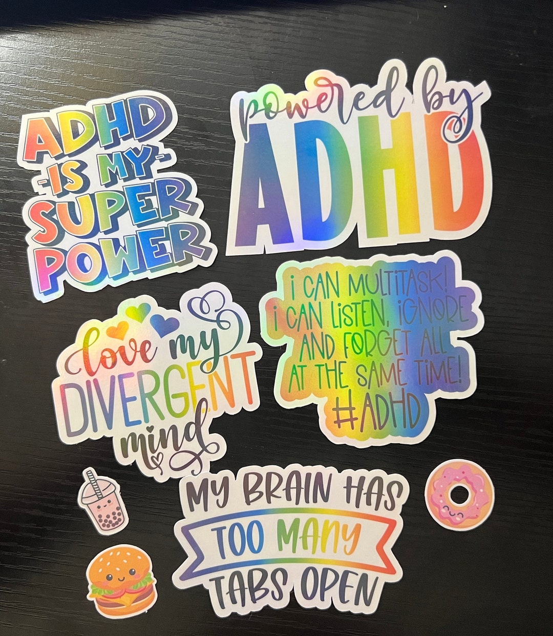 ADHD Holographic Stickers, Water Resistant, UV Resistant, Vibrant ...