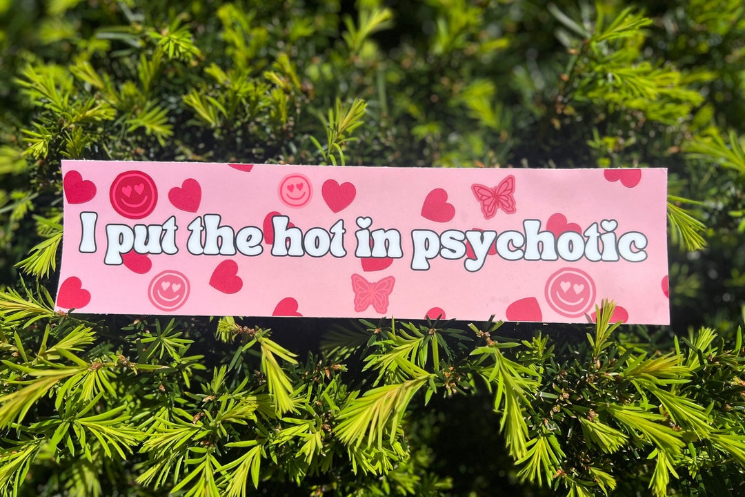I Put the Hot in Psychotic Waterproof Sticker, Hot Girl Decal, Crazy ...