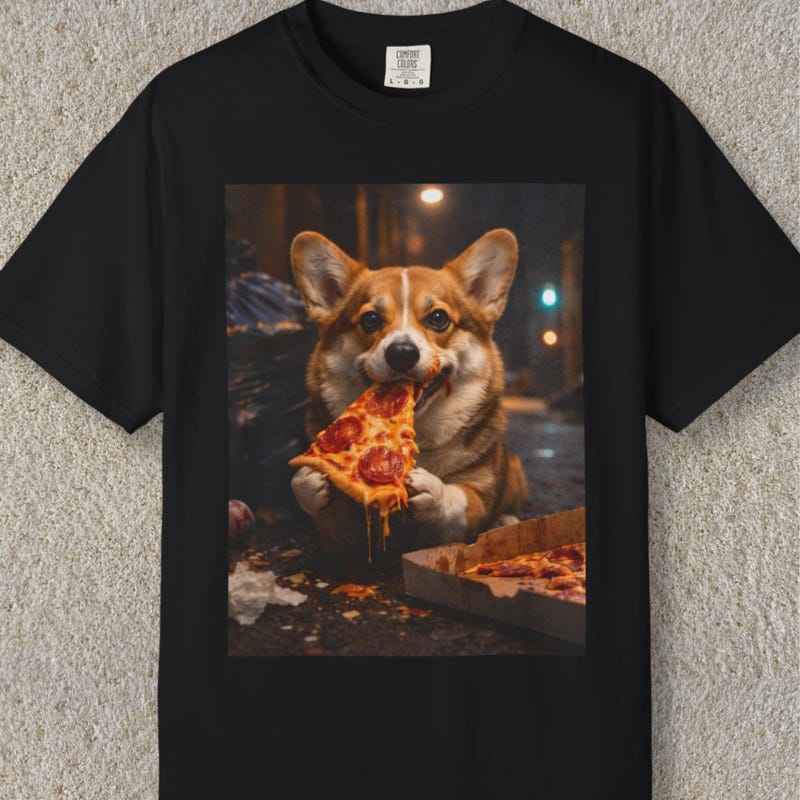 Dog Eating Pizza T Shirt - Etsy