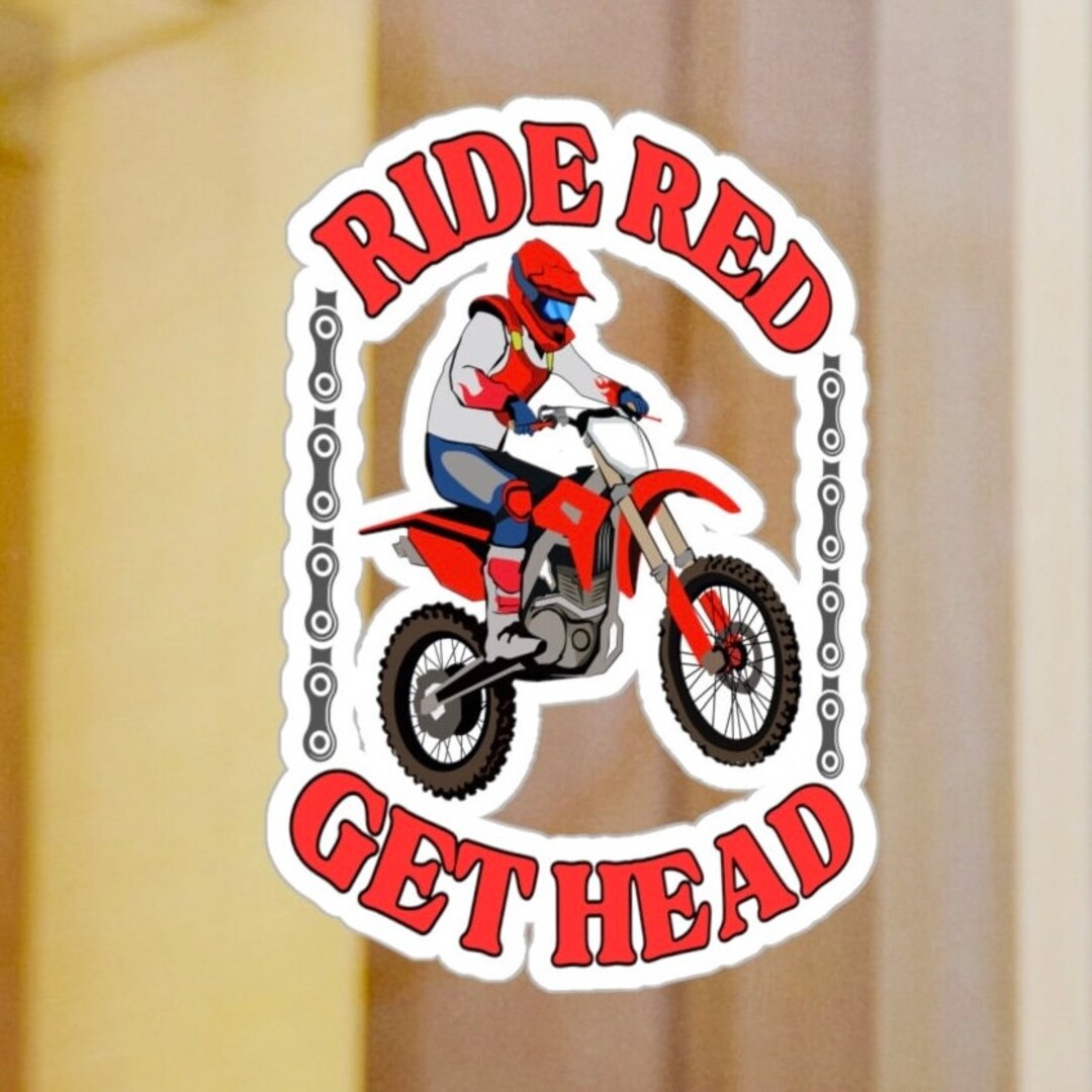 Ride Red Get Head Motocross Bumper Sticker / Accessory Sticker - Etsy