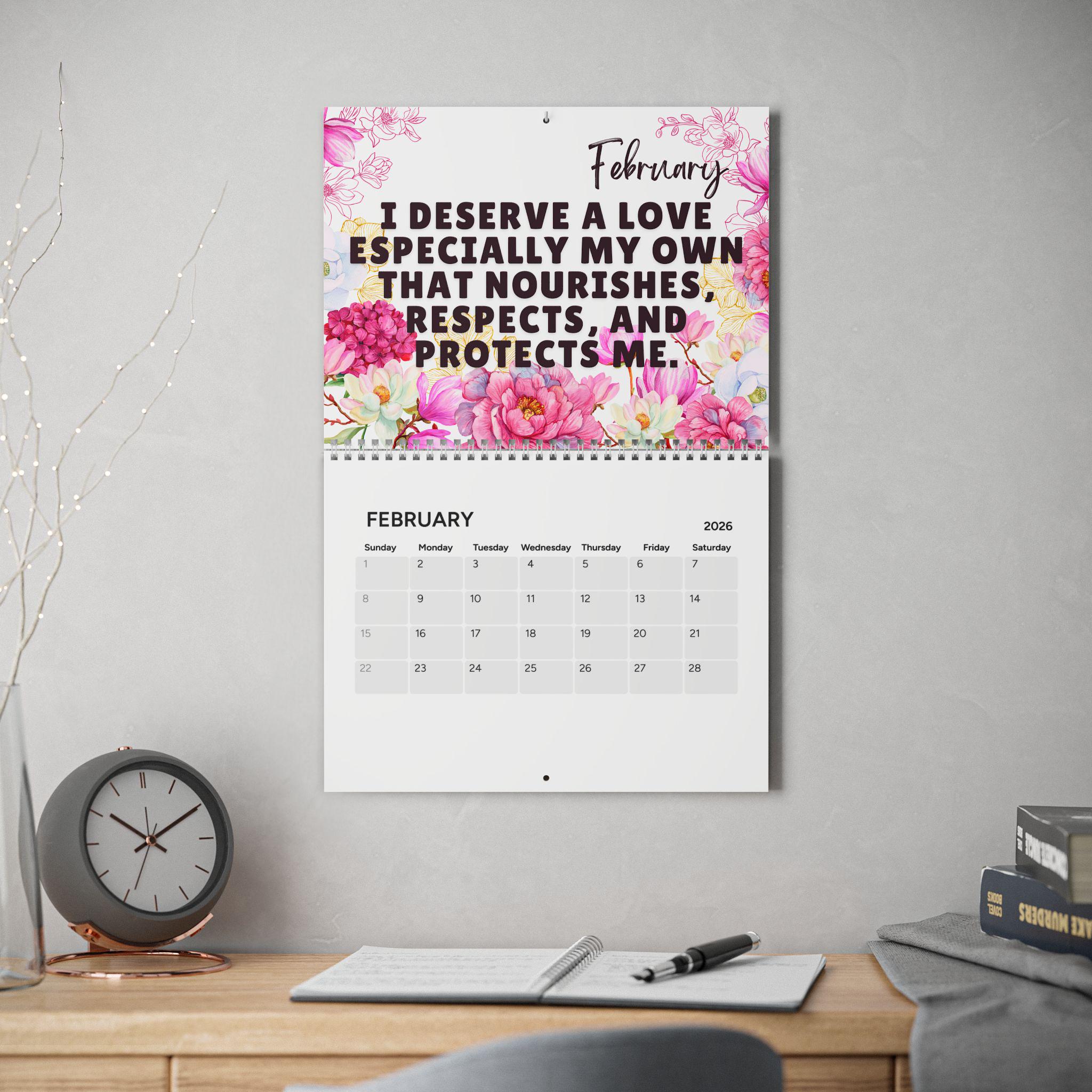 Women's Affirmation 2026 Calendar, Woman Motivational Wall Calendar ...
