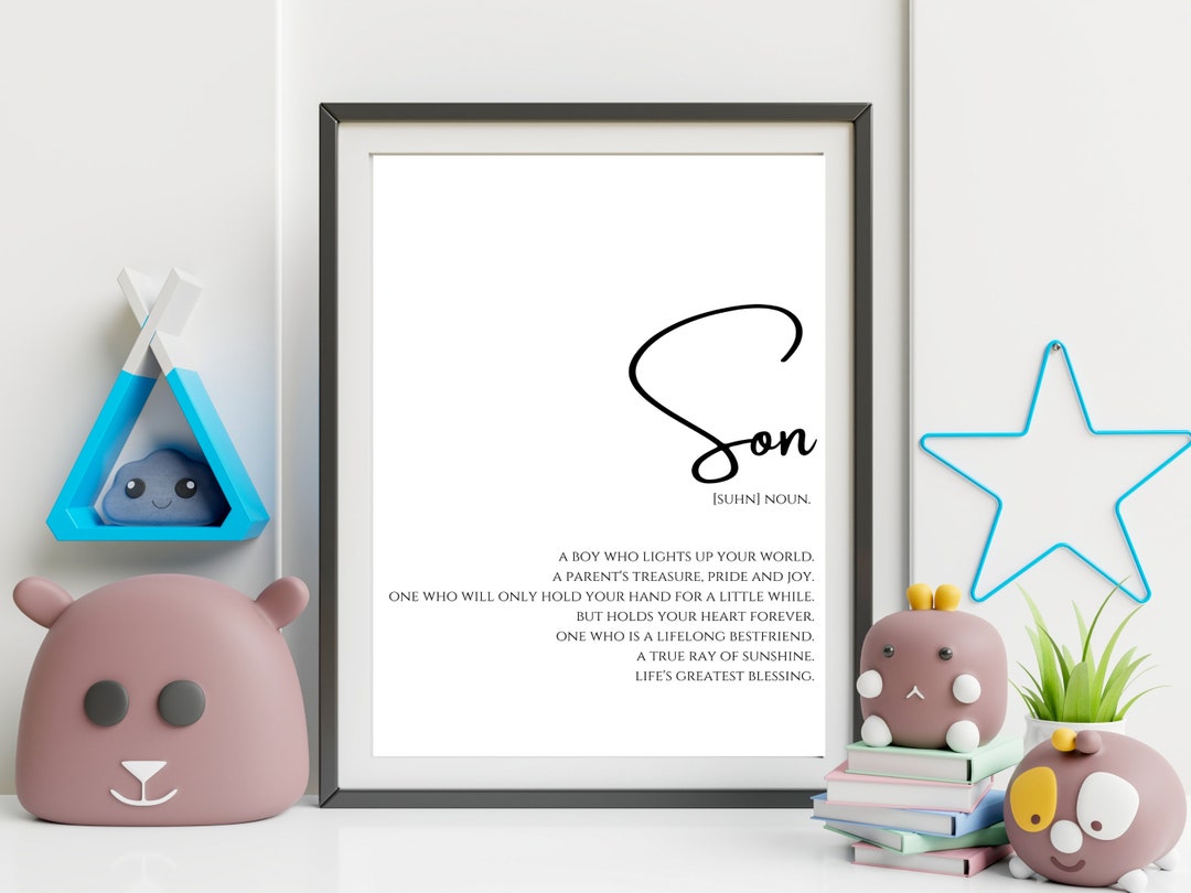 Son Definition Quote Digital Print, Son Wall Art Print, Home Definition ...