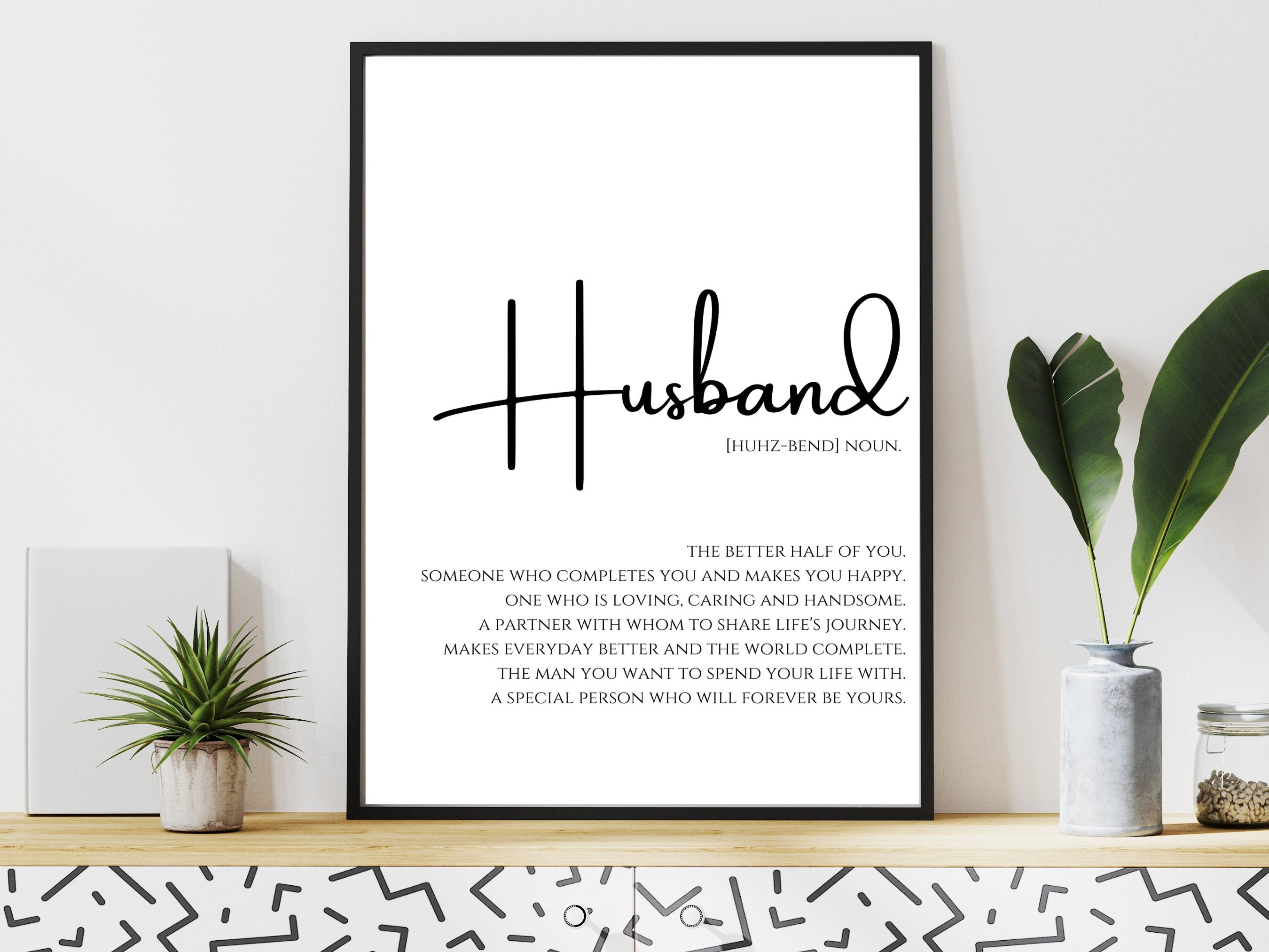 Husband Definition Quote Digital Print, Husband Wall Art, Home Decor ...