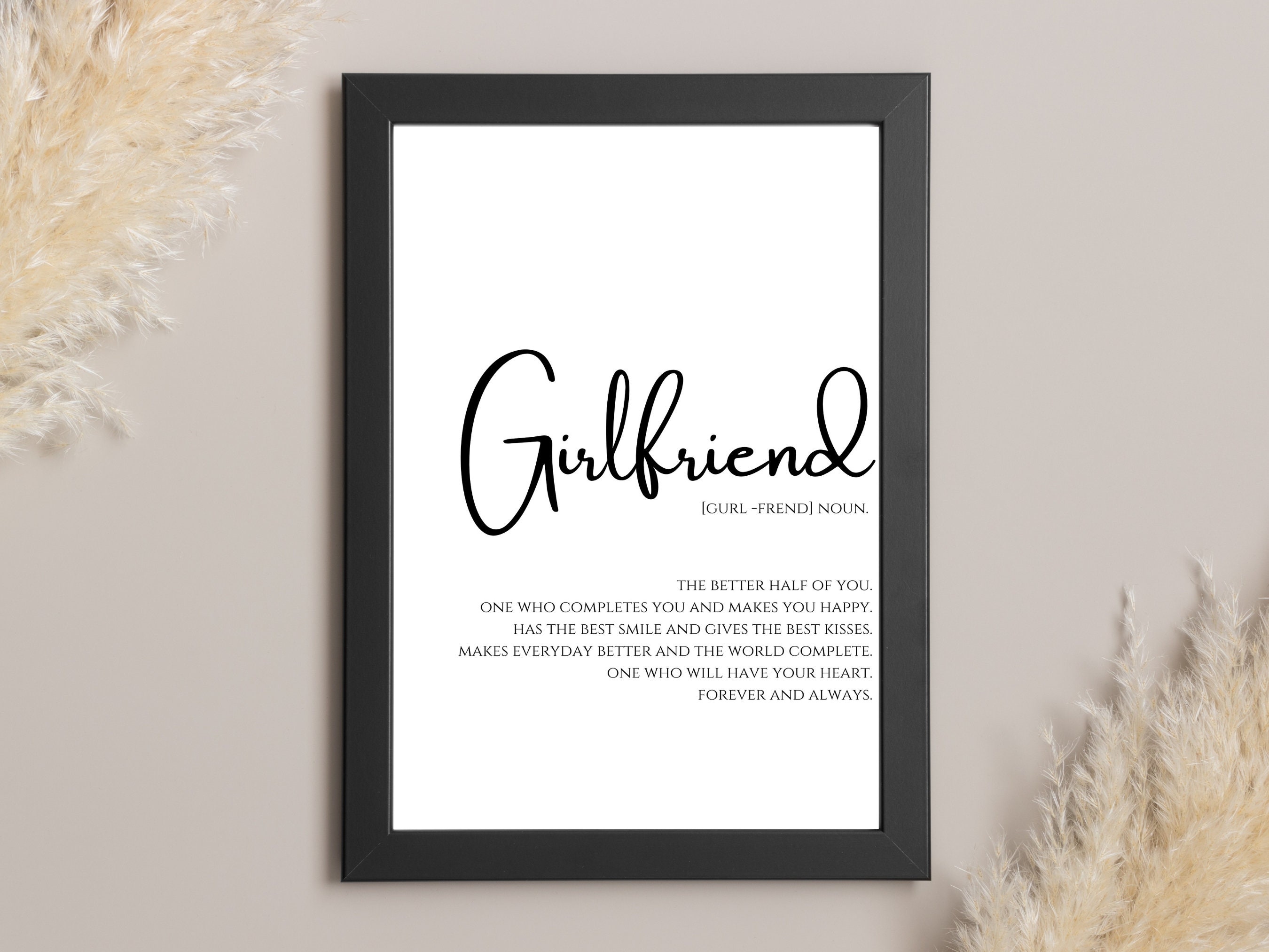 Girlfriend Definition Quote Digital Print Girlfriend Wall - Etsy