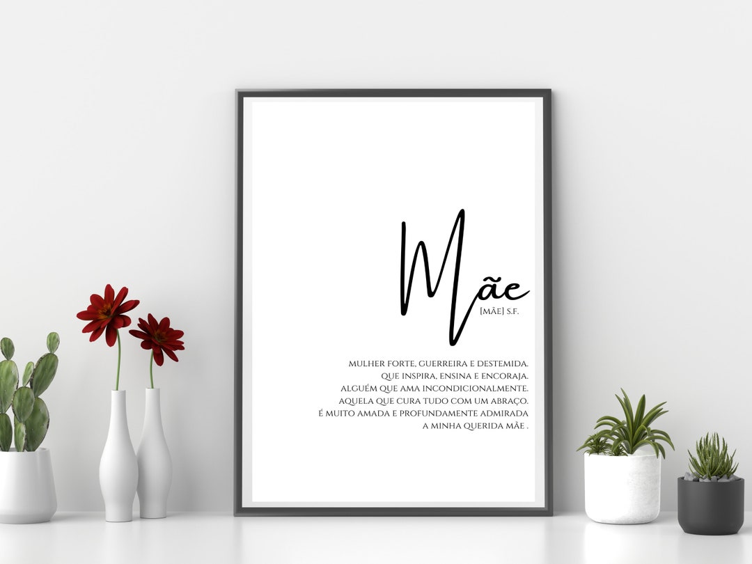 Mãe Definition Quote Digital Print, Mãe Wall Art, Home Decor Definition ...